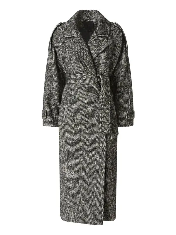 Pinko Double-breasted Belted Coat - Black