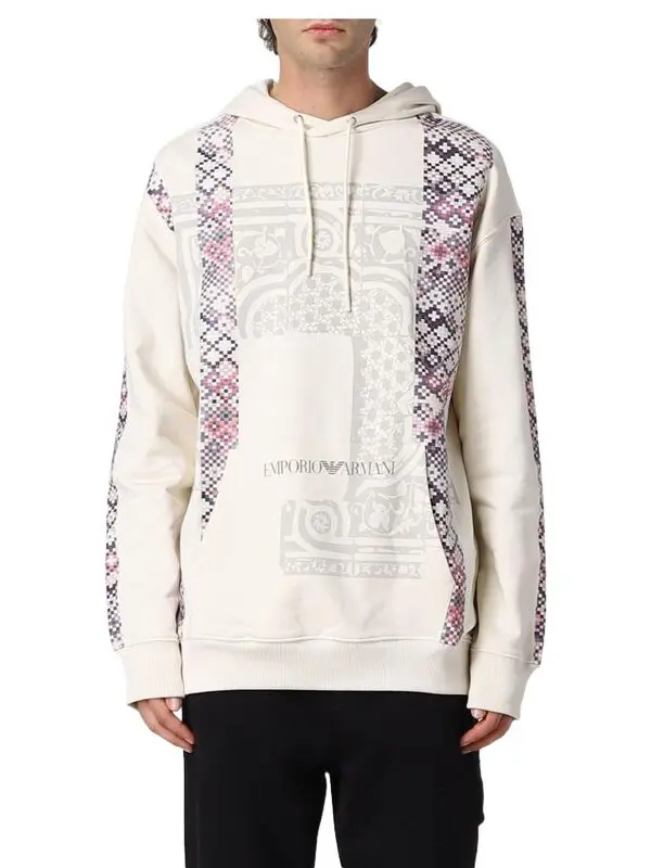 Emporio Armani Printed Logo Hoodie - White