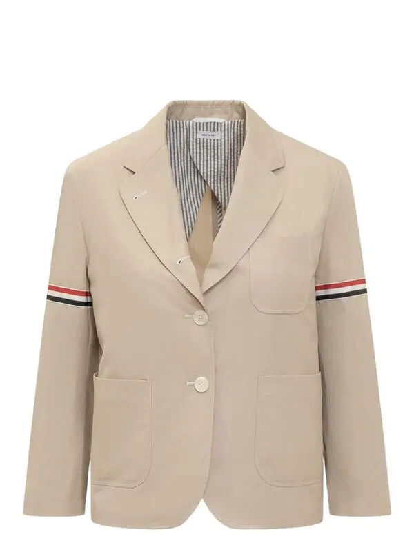 Thom Browne Single Breasted Cropped Jacket - Nude
