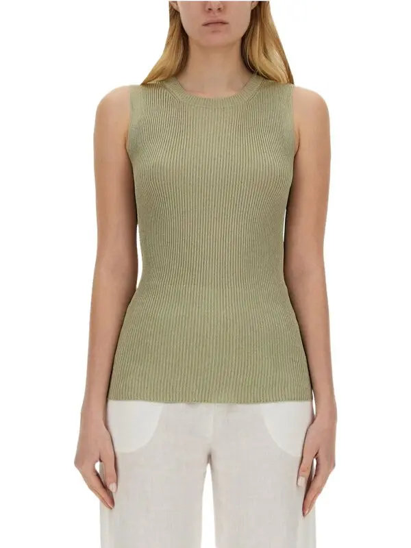Fabiana Filippi Crewneck Ribbed Tank Top - Green