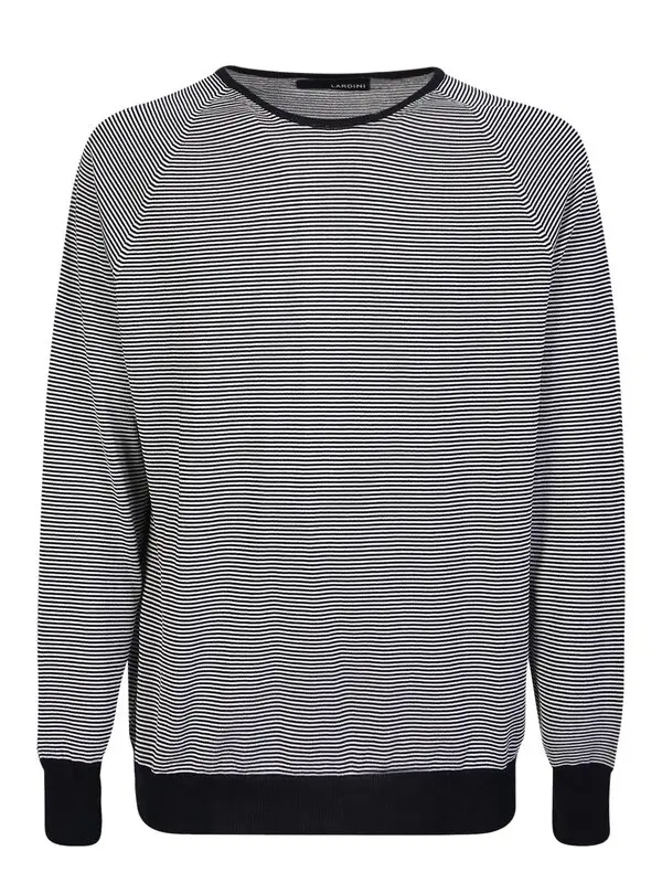 LARDINI Horizontal Stripe Long Sleeve Jumper - Black