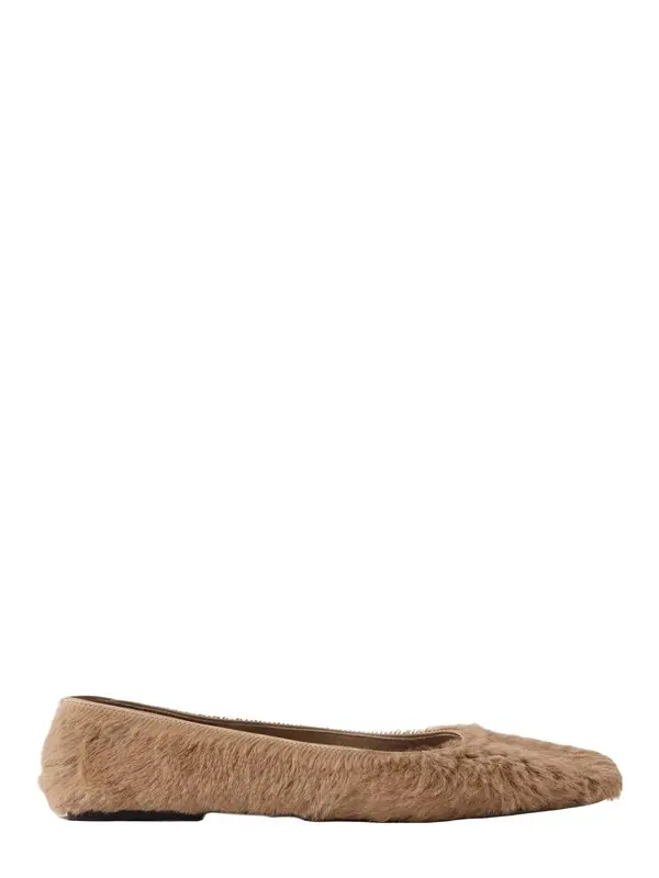 THE ROW Square Toe Ballet Flats - Brown