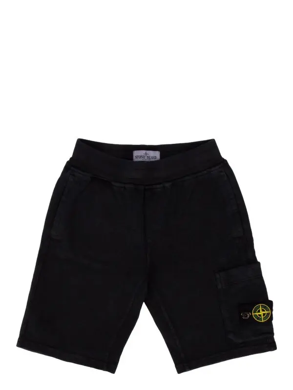 Stone Island Cargo Shorts With Compass Patch - Black
