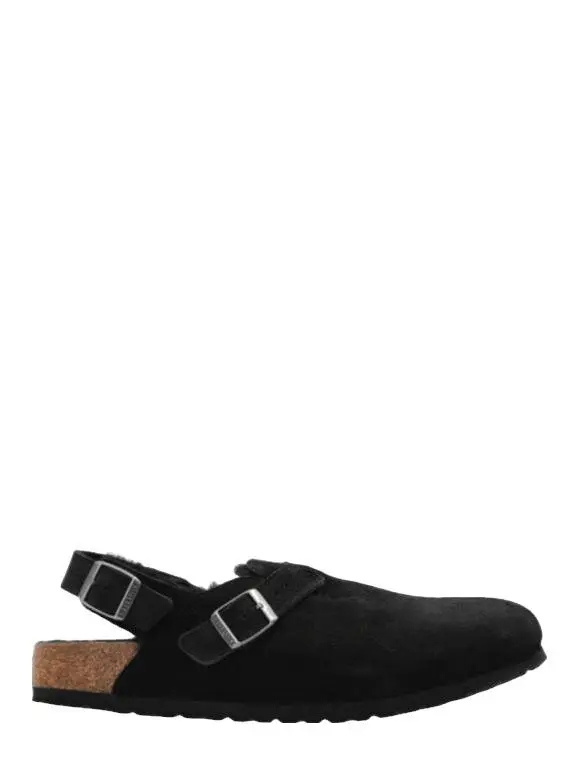 BIRKENSTOCK Tokio Suede Clogs With Buckle Detail - Black