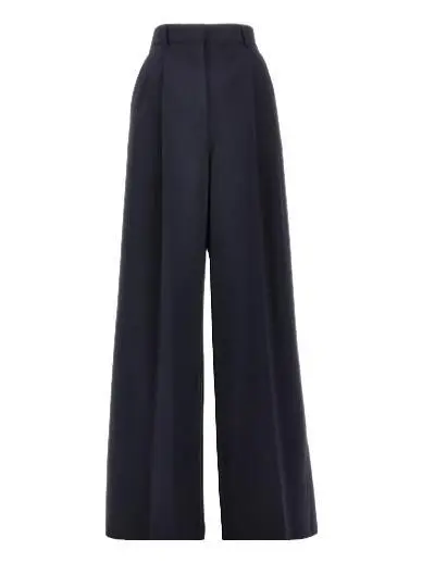 Max Mara Pleated Wide-leg Trousers - Black
