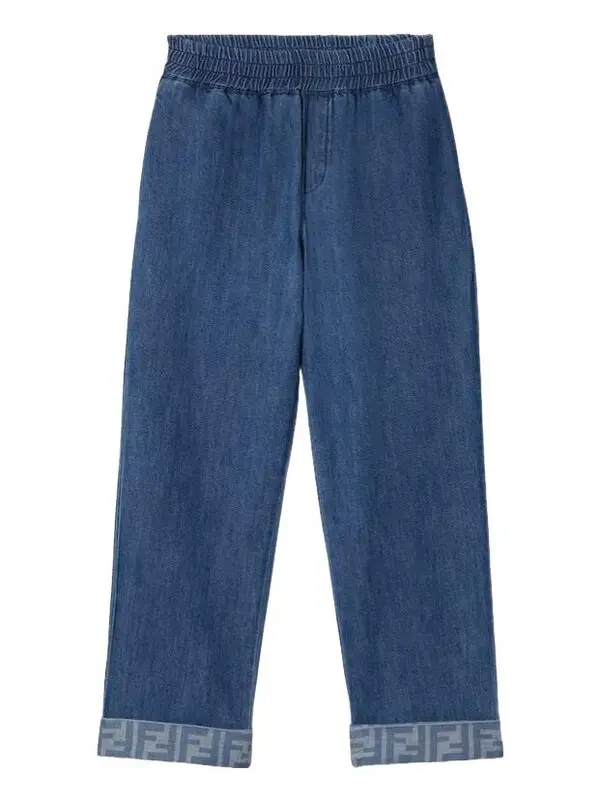 Fendi Jeans With Ff Logo Detail - Blue