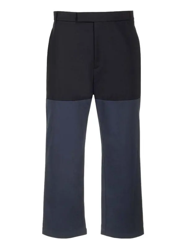 Thom Browne Panelled Straight Leg Trousers - Navy Blue