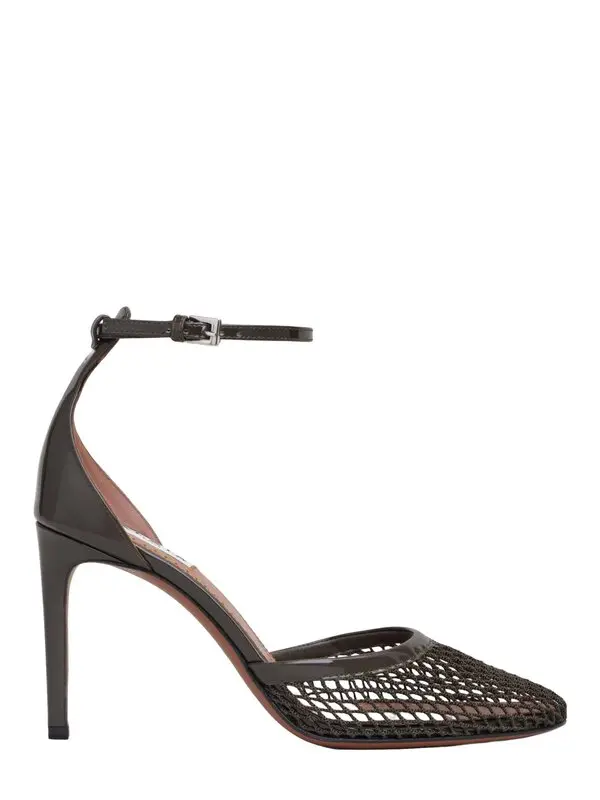 Alaïa Fishnet Pointed Pumps - Khaki