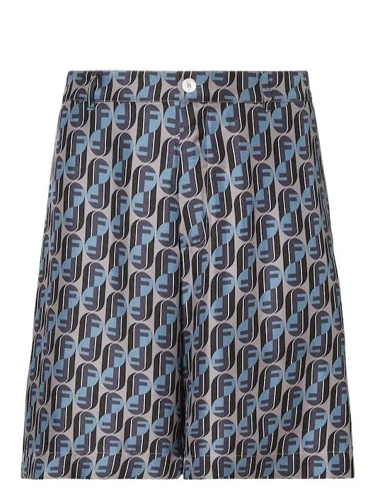 Fendi Printed Silk Shorts - Blue