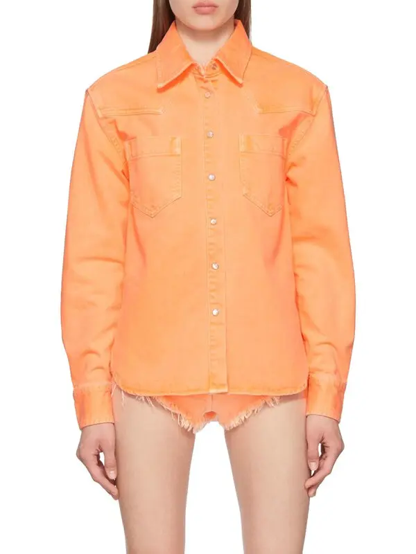 Palm Angels Press Stud Denim Shirt - Pink