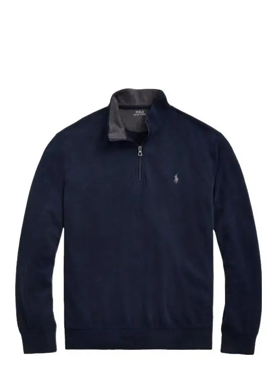 Polo Ralph Lauren Embroidered Logo Quarter-zip Pullover - Black