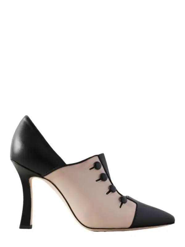 Manolo Blahnik Two-tone Leather Pumps - Black