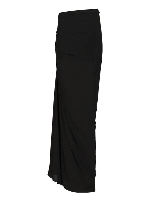 Alaïa Soft Jersey Draped Skirt - Black