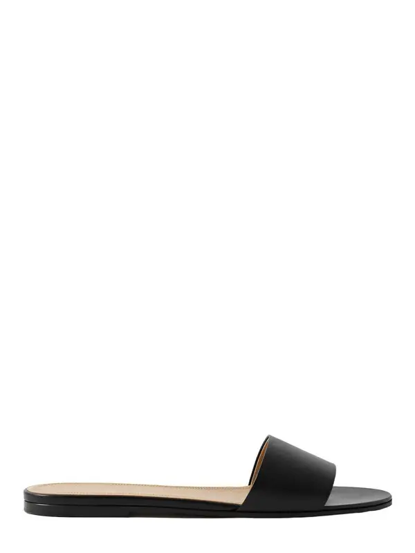 THE ROW Round Toe Slip-on Sandals - Black