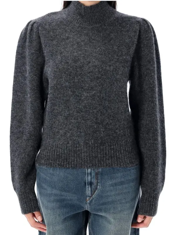 Isabel Marant Étoile Turtleneck Puff-sleeve Sweater - Dark Gray