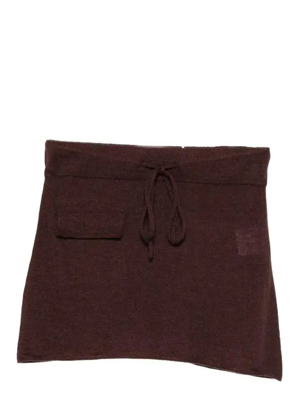 AYA MUSE Ribbon-wrapped Waist Skirt - Black