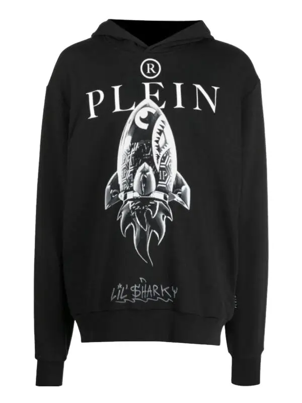 Philipp Plein Monsters Pattern Printed Hoodie - Black