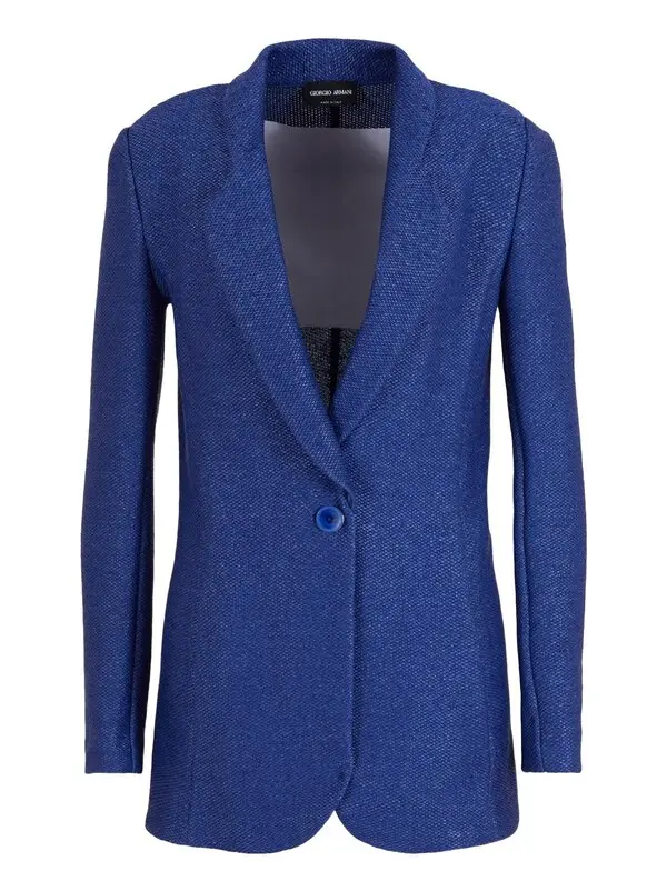 Giorgio Armani Woven Jacquard Blazer - Blue