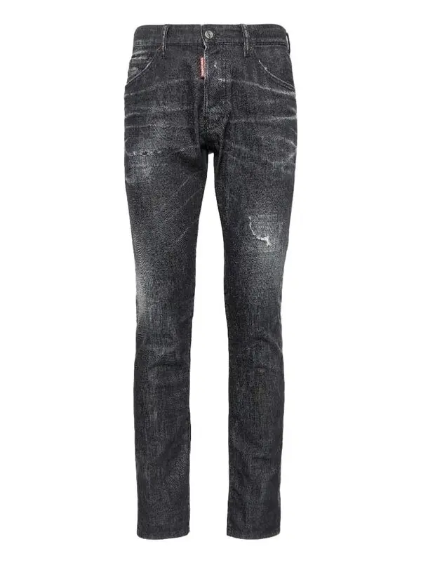 Dsquared2 Slim-fit Distressed Cropped Jeans - Grey