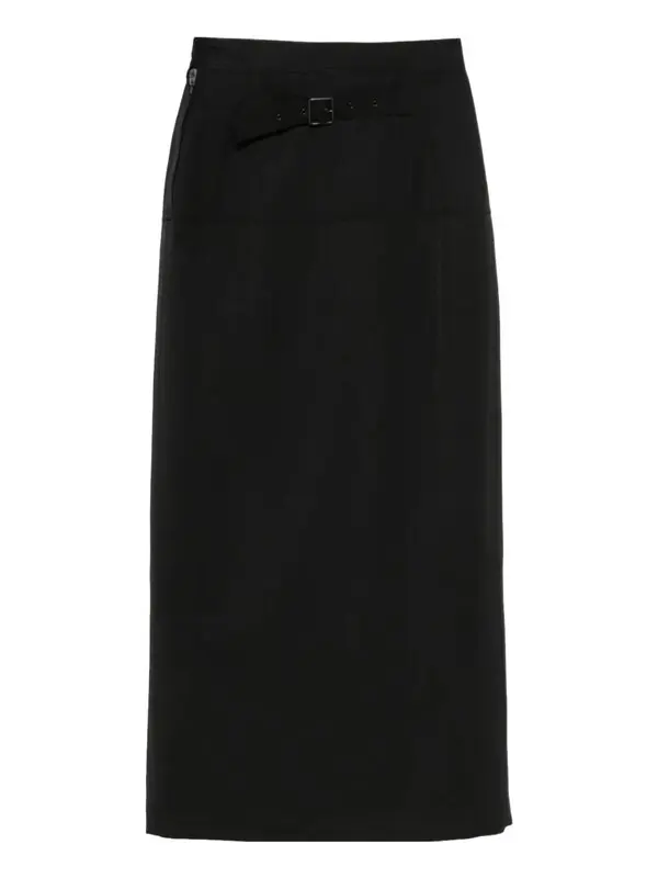 LEMAIRE Slited Straight Hem Midi Skirt - Black