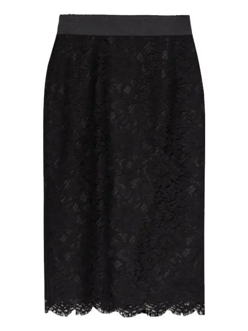 Dolce & Gabbana Lace Midi Skirt - Black
