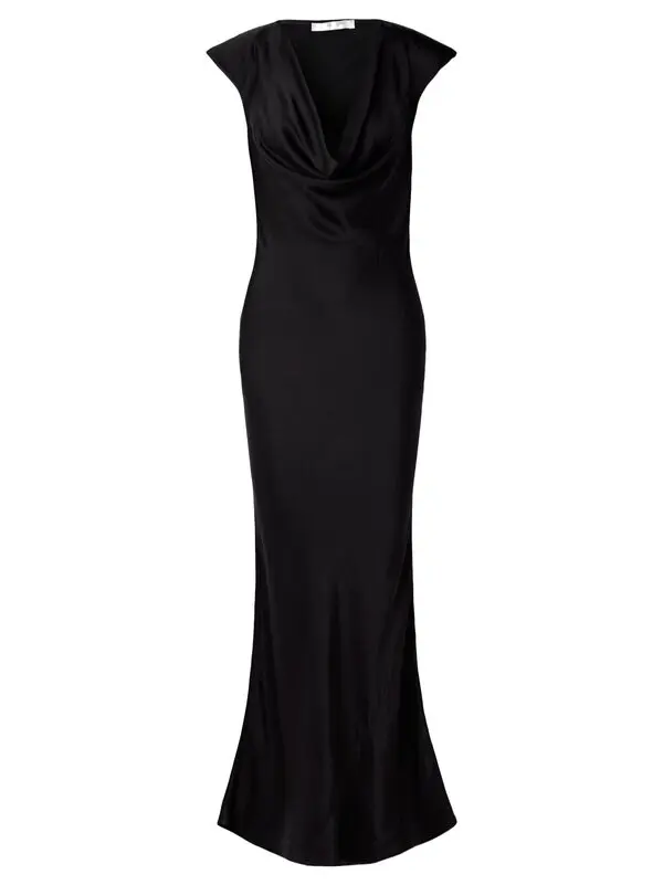 THE ROW Tefra V-neck Midi Dress - Black
