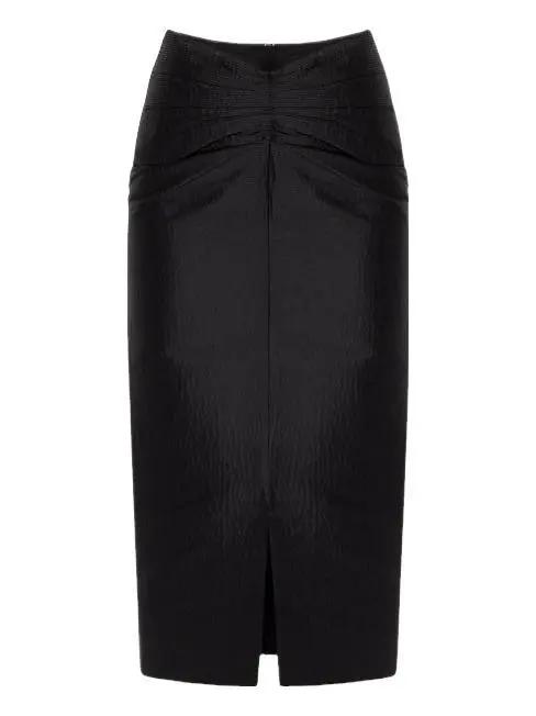 LANVIN Midi Skirt With Twist Detail And Front Slit - Black