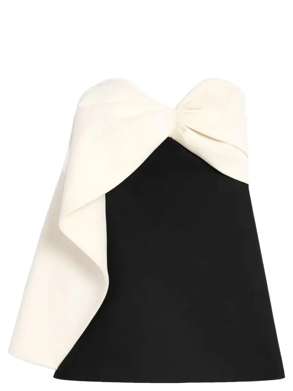 Celine Mini Dress In Wool And Silk Cady - Black