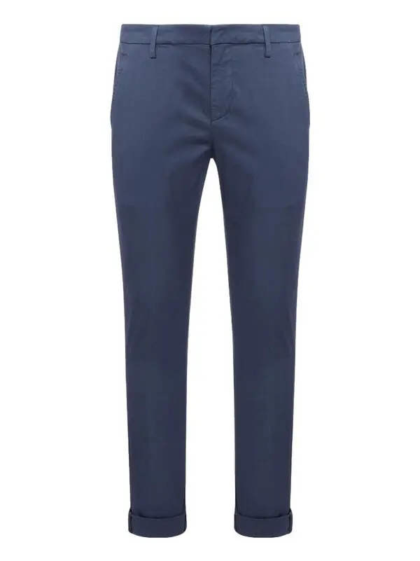 DONDUP Mid-rise Straight Leg Cotton Trousers - Blue