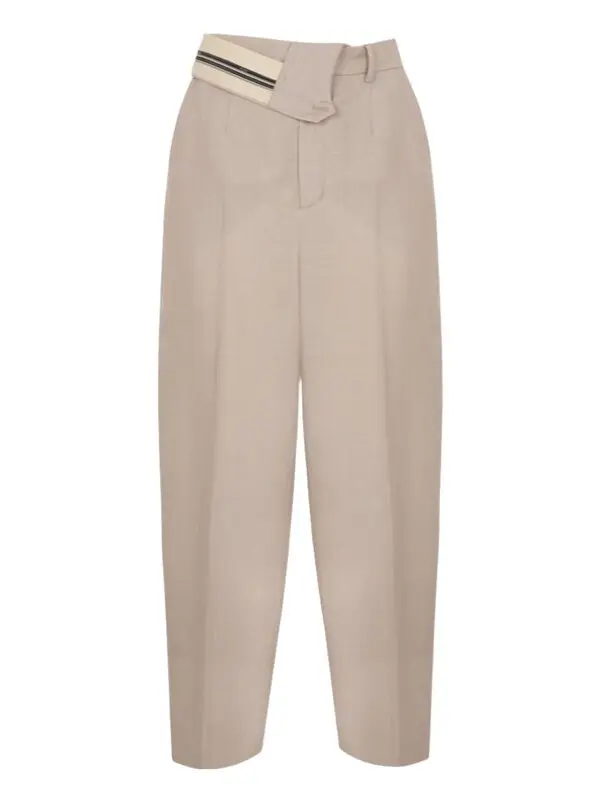 Fendi Asymmetrical Waist Wide-leg Trousers - Nude