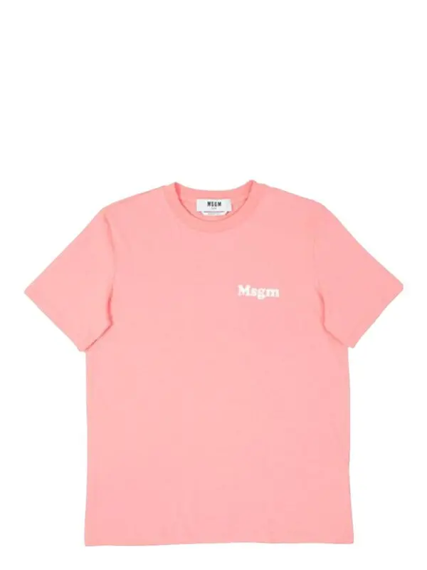 MSGM Logo Short Sleeve T-shirt - Pink