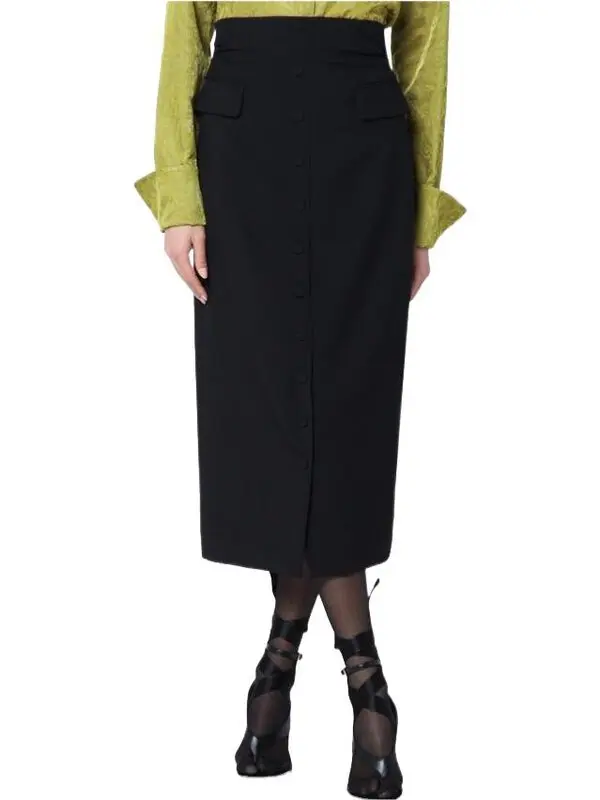 Dries Van Noten Wool And Mohair Midi Skirt - Black