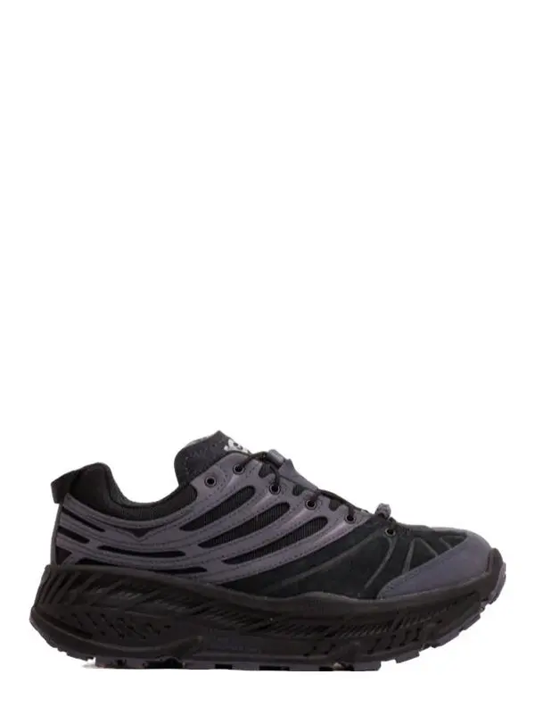 Hoka One One Round Toe Lace-up Sneakers - Black