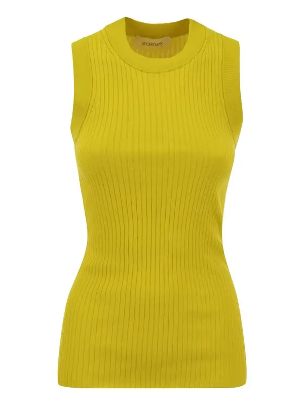 Sportmax Toledo Ribbed Knit Tank Top - Yellow