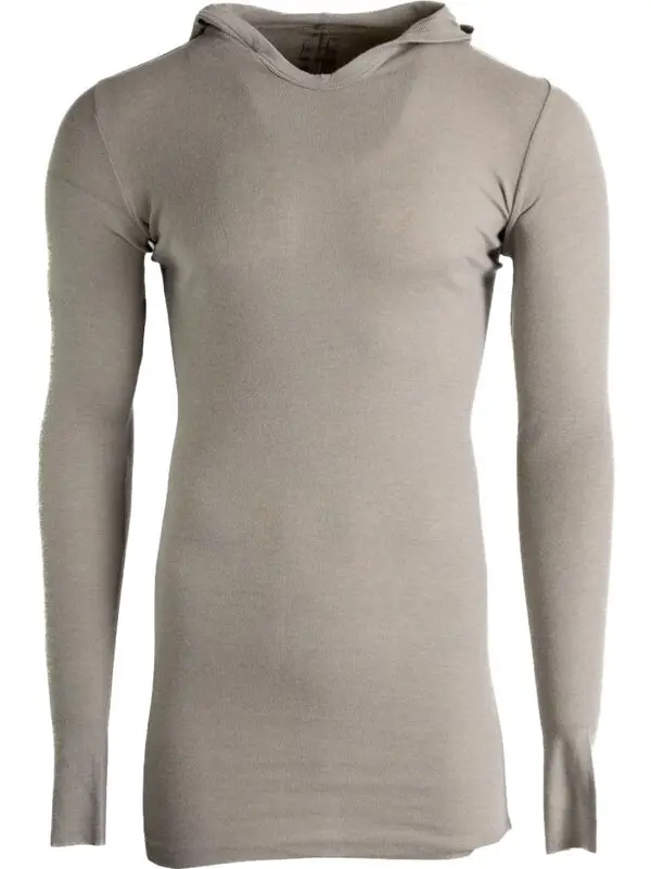 Rick Owens Hooded Long Sleeved T-shirt - Gray