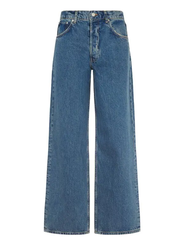 ANINE BING Straight Leg Jeans - Sea-blue