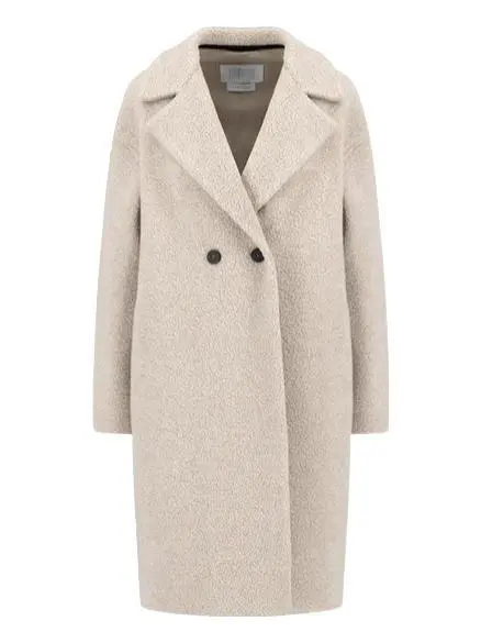 Harris Wharf London Bouclé Double-breasted Coat - Nude