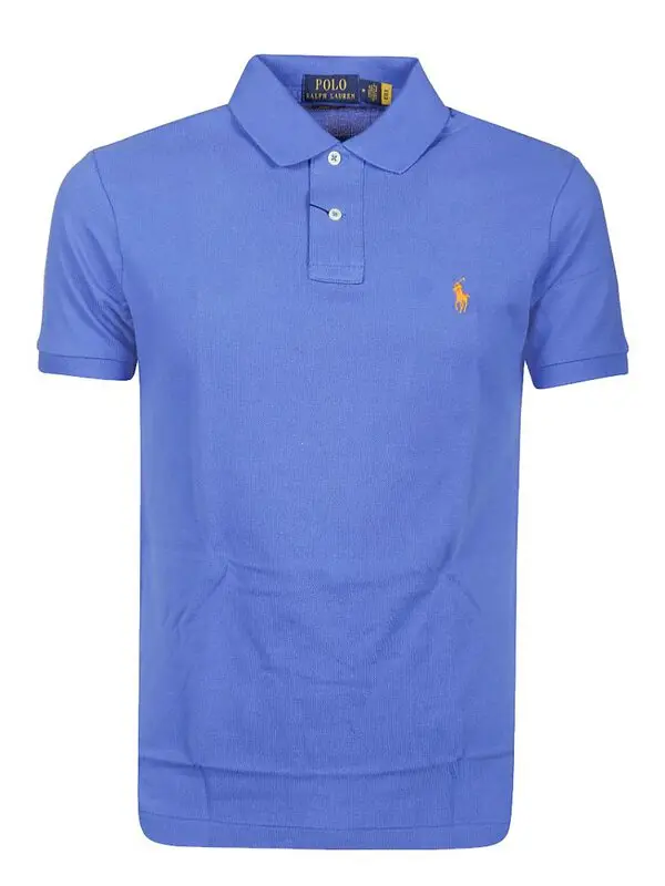 Polo Ralph Lauren Logo Embroidered Short-sleeved Polo Shirt - Blue