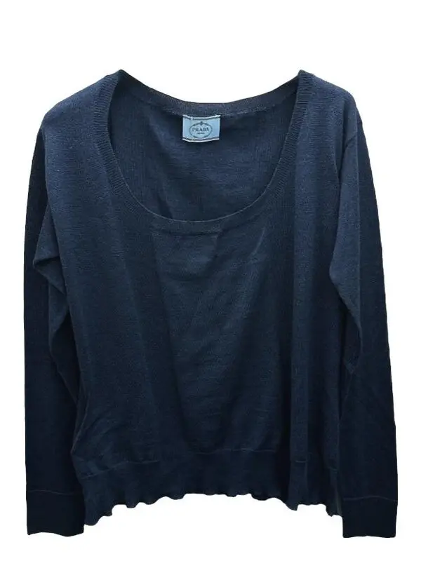 Prada Long-sleeved Knitted Top - Blue