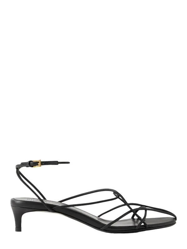 Khaite Loulou Leather Slingback Sandals - Black