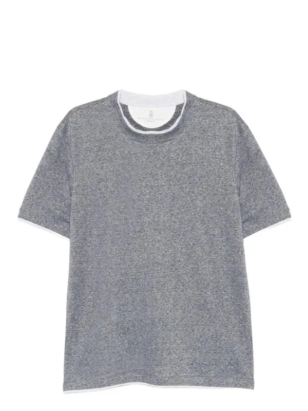 Brunello Cucinelli Layered Effect Crewneck T-shirt - Gray