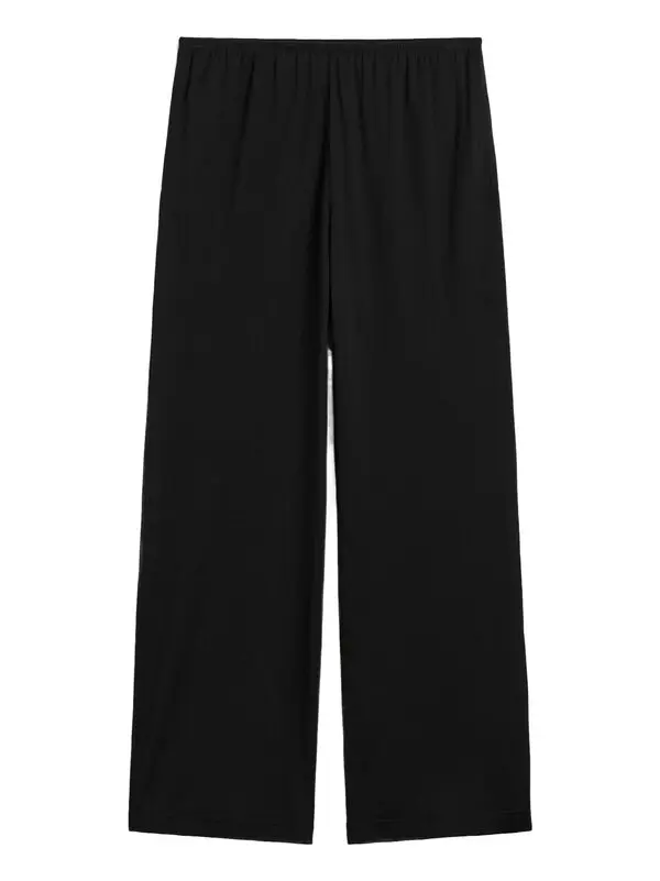 TOTEME Elasticated Waist Wide Leg Pants - Black
