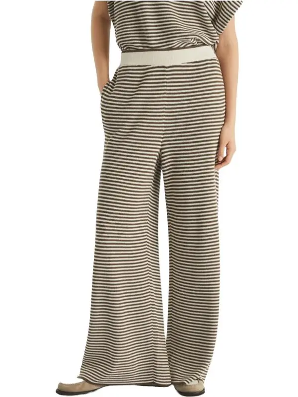 Brunello Cucinelli Cotton Striped Track Trousers - Brown