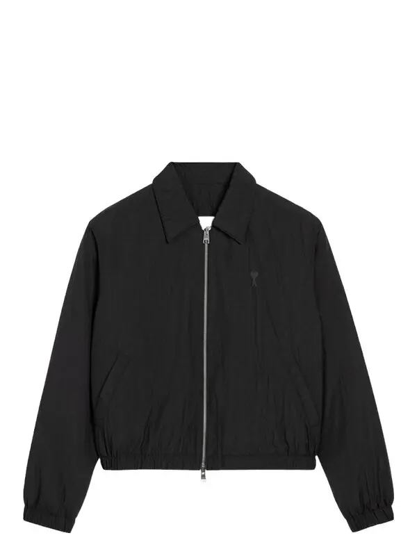 Ami De Coeur Zip-up Bomber Jacket - Black
