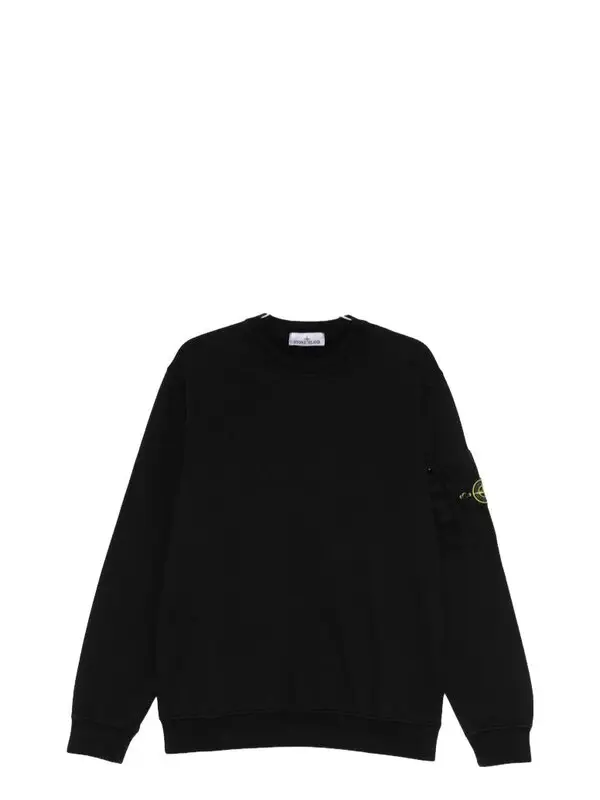 Stone Island Compass Patch Crewneck Sweatshirt - Black