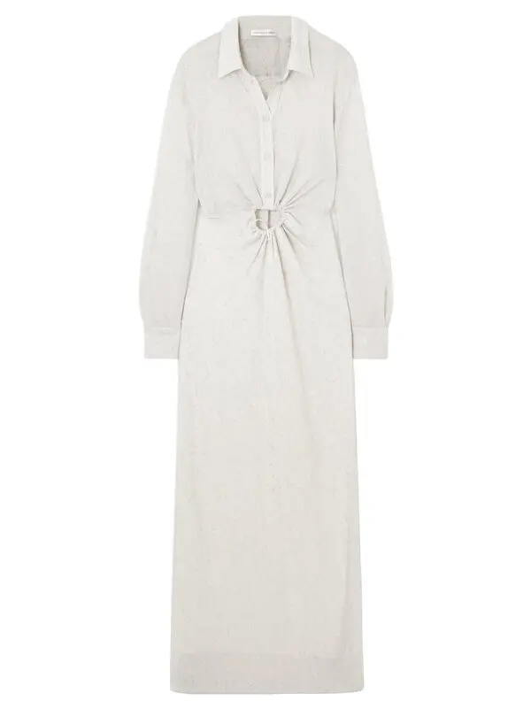 Christopher Esber Metallic Embellished Shirt Dress - White