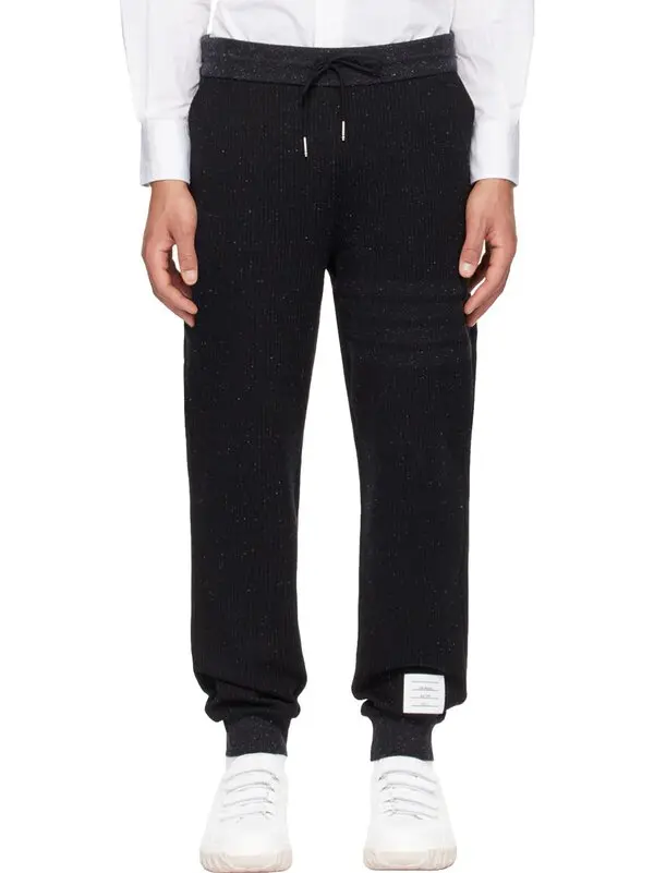 Thom Browne Drawstring Knitted Track Pants - Black