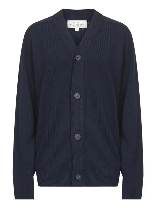 Studio Nicholson Buttoned V-neck Knitwear - Black