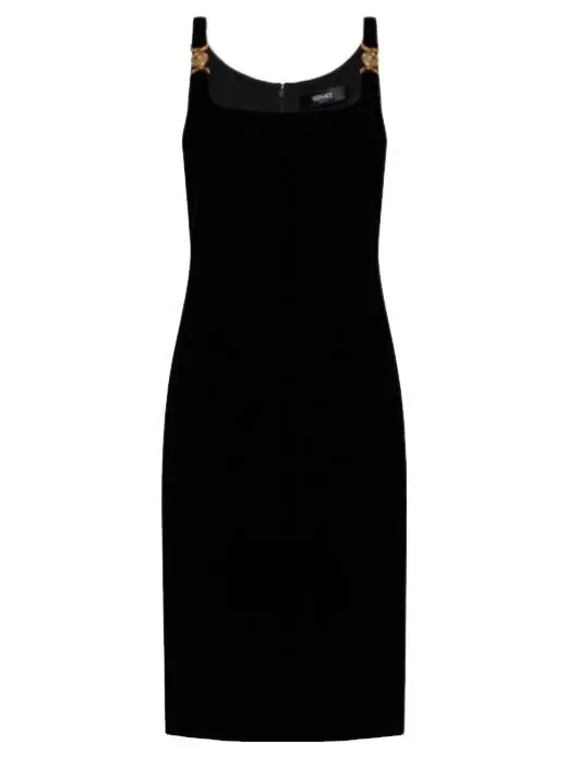 Versace Sleeveless Velvet Dress - Black