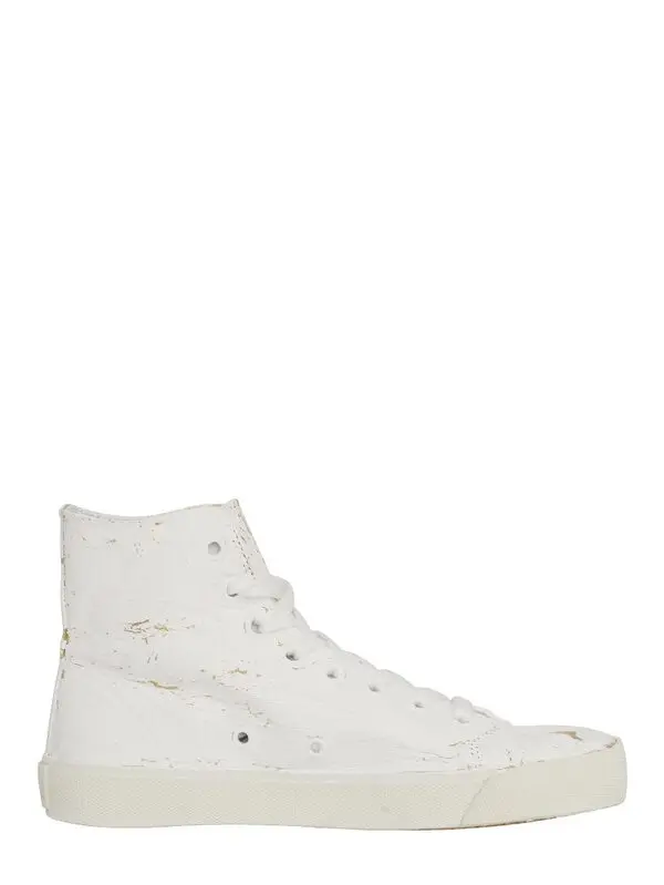 MAISON MARGIELA High-top Split-toe Sneakers With Splatter Effect - White